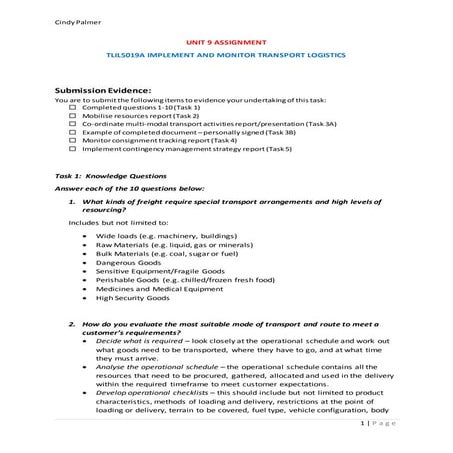 UNIT 9 ASSIGNMENT | PDF