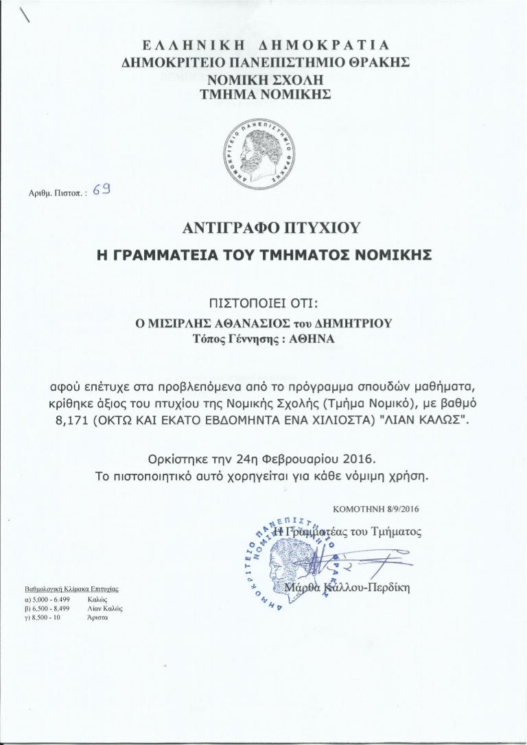 ΑΝΤΙΓΡΑΦΟ ΠΤΥΧΙΟΥ