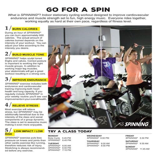 SPINNING POSTER | PDF | Fitness and Exercise | Healthy Living