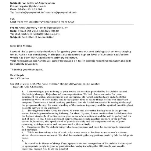 Appriciation mail from client -AA | PDF