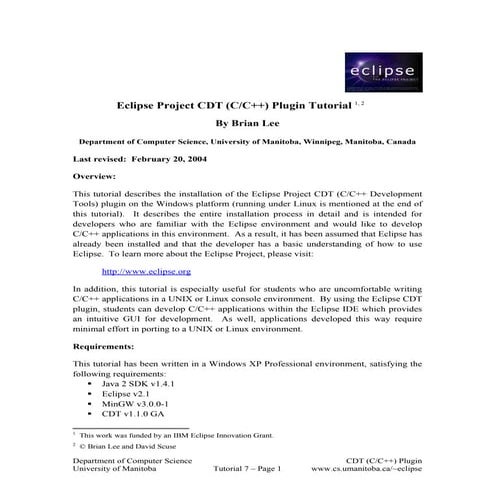 7 Eclipse Cdt | PDF