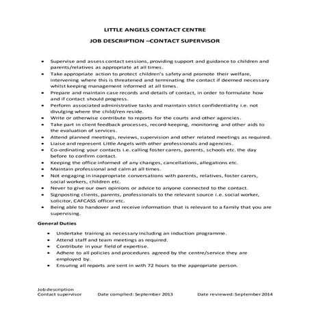 Job Descripton-Contact Supervisor (1) | DOCX