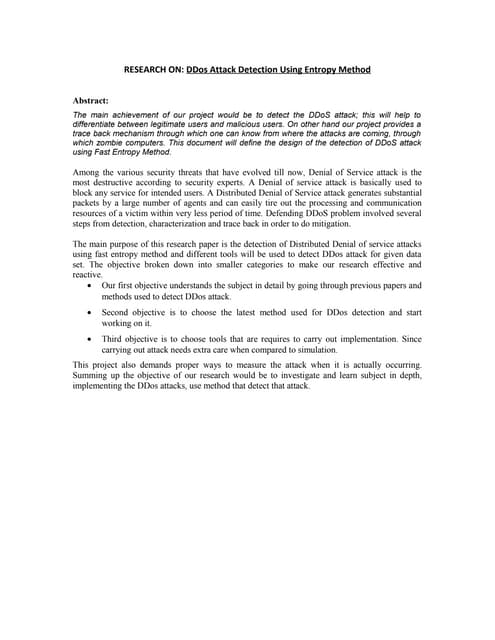 Ddos Detection Pdf