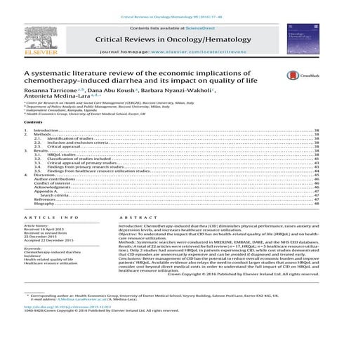 CID review | PDF | Cancer | Diseases and Conditions