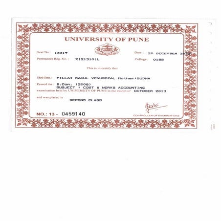 Degree Certificate | PDF