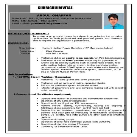 A.GHAFFAR CV - Copy | PDF