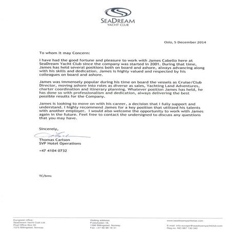 Reference Letter - Thomas Carlson | PDF