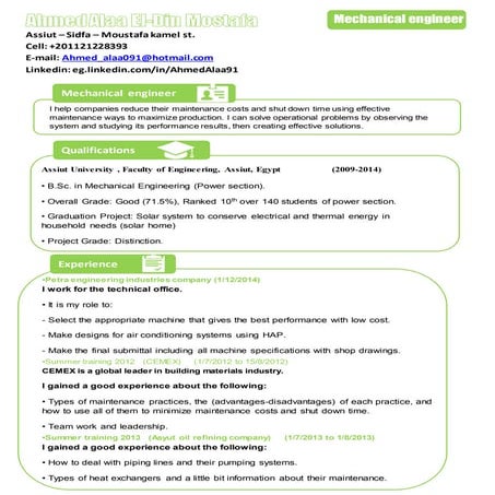 Ahmed Alaa - Mechanical Engineer | DOCX