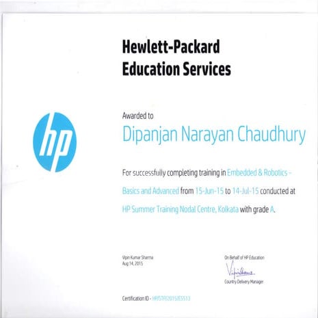 HP CERTIFICATE | PDF