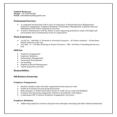 Sathish - Resume | DOC