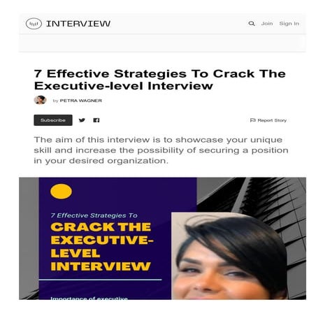7 effective strategies to crack the executive level interview | PDF