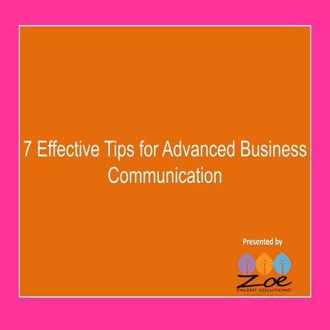 7 effective tips for advanced business communication | PDF