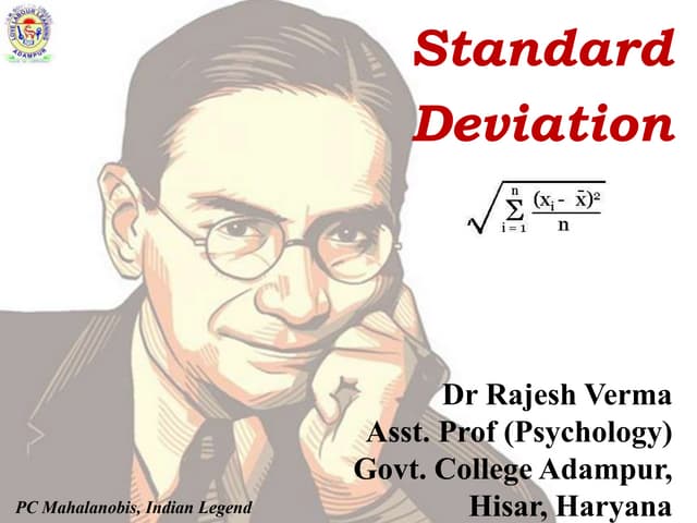 Standard Deviation Meaning Characteristics And Calculation Ppt