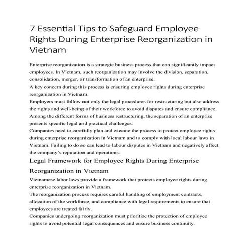 7 Essential Tips to Safeguard Employee Rights During Enterprise ...