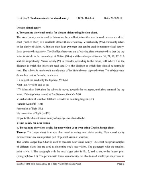 Visual acuity, visual acuity types and factors | PPTX | Eye and Vision Conditions | Diseases and ...