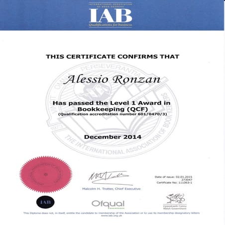 IAB Level 1 Award in Bookkeeping | PDF