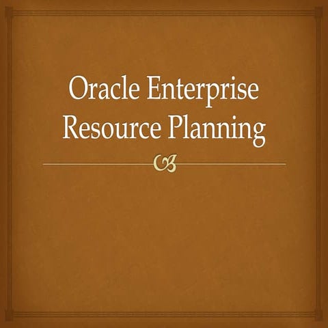Oracle Enterprise Resource Planning Pptx