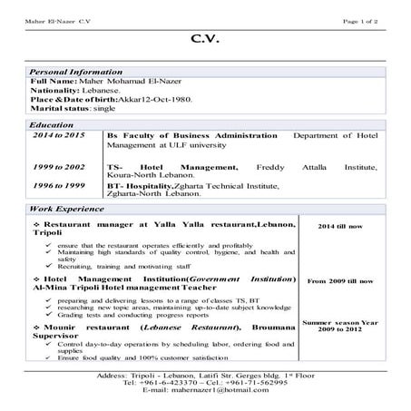 Cv maher elnazer | DOCX