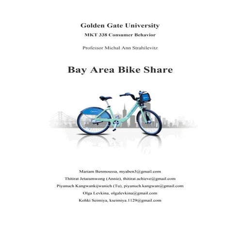 MKT338 Bay Area Bike Share Final Paper | PDF | Cycling | Sports