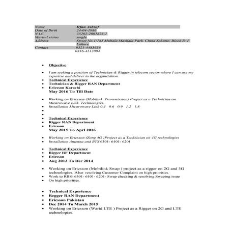 Irfan Ashraf CV | DOC
