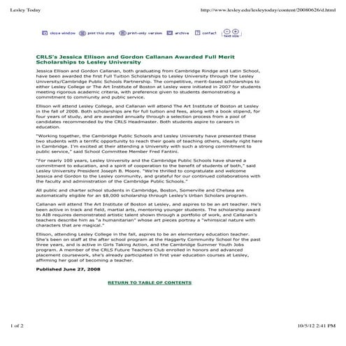 CRLSs Jessica Ellison and Gordon Callanan Awarded Full Merit ...