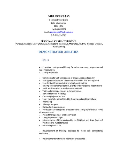 Dirk de Hamer Resume 2015 | DOCX | Scuba Diving | Extreme Sports