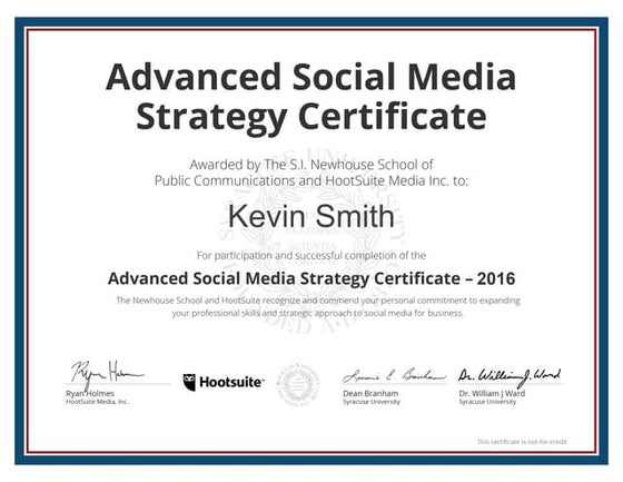 Social Media certificate | PPT