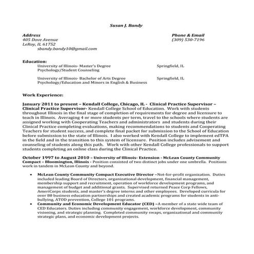 Susan J Bandy - resume | DOC