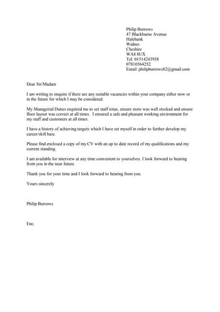 cover letter rebecca collison | DOCX