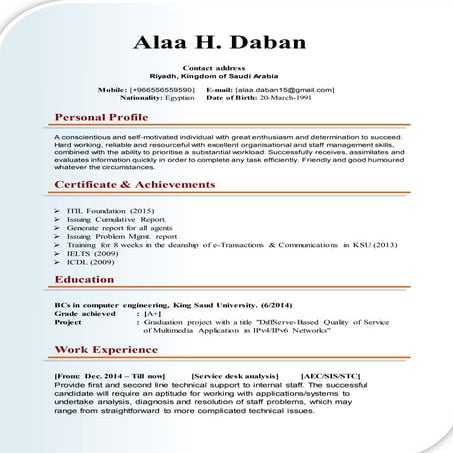 CV-alaa daban | PDF