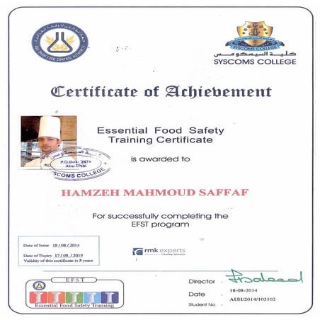 EFST Certificate | PDF