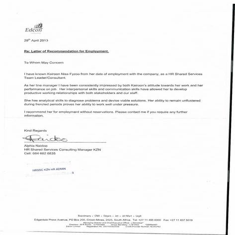 Letter Recomendation - EDCON | PDF