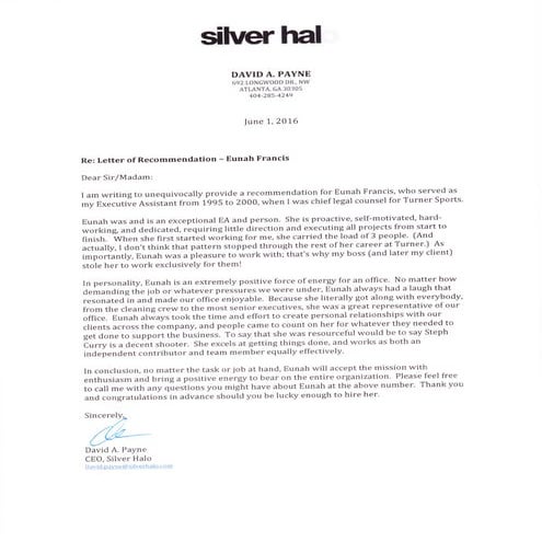 Recommendation from David Payne | PDF