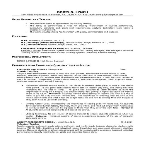 Doris Resume 2015 | DOC