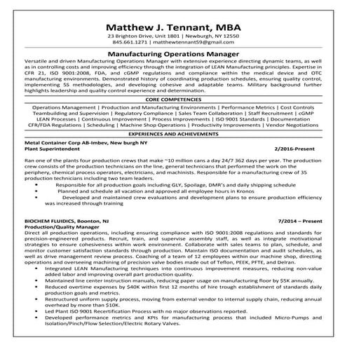 Matthew Tennant resume | PDF