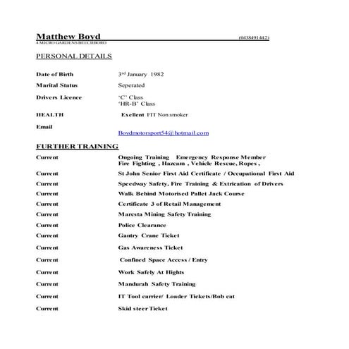 matt boyd Resume 2017 | DOCX