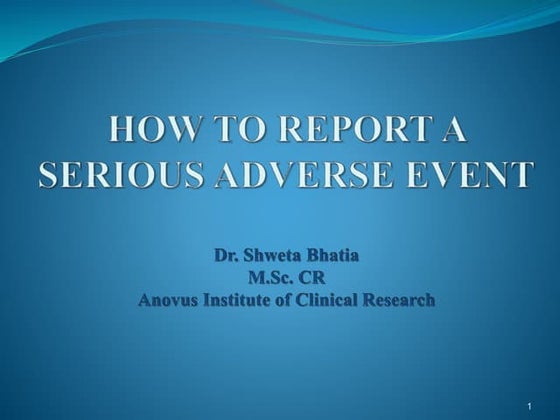 Online SAE reporting by CDSCO//Effective from 14/Mar/2021 | PDF