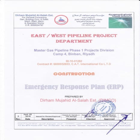 Emergency Response Plan (ERP) | PDF