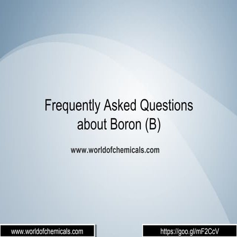 7 facts that you should know about boron | PPT