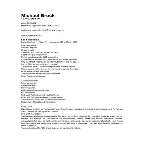 Dave resume 2015 | DOC