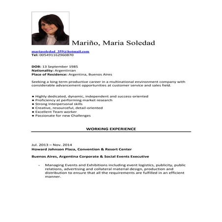 Maria Soledad Mariño - CV | PDF