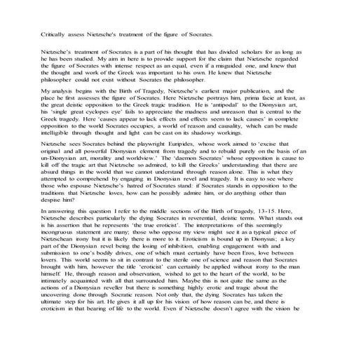 Writing Sample Nietzsche | DOCX