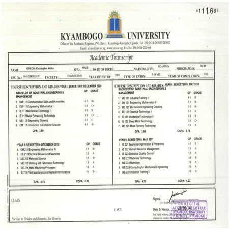 Acedemic Transcript | PDF