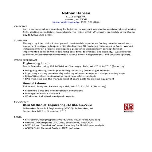 Daniel Engineering Resume | PDF