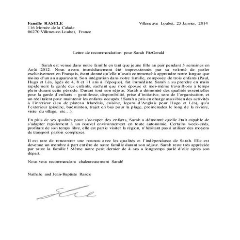 Lettre Recommendation | PDF