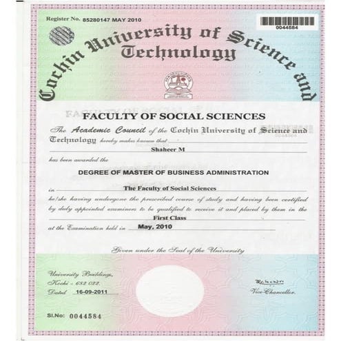 MBA- Certificate | PDF