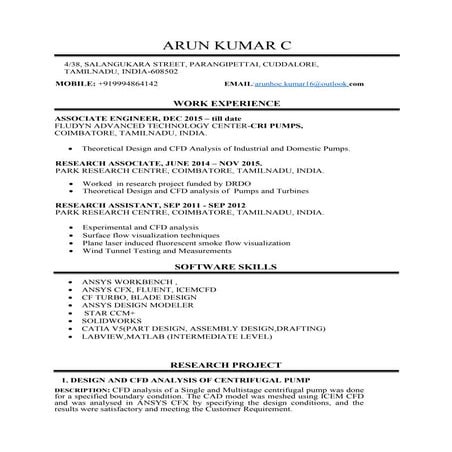 Arun Kumar CV New | PDF