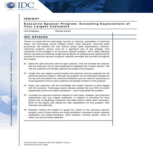 Executive Sponsor Program | PDF