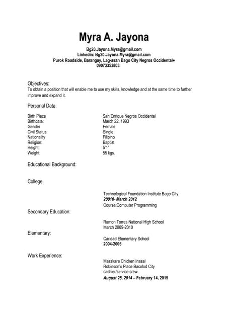 Basa, Mark Resume | PDF