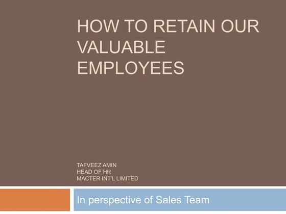 Employee retention | PPT